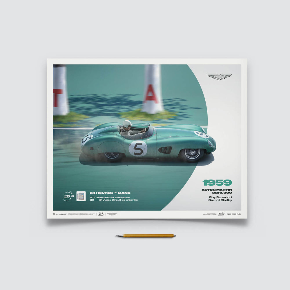 Aston Martin DBR1/300 | 1959 100th Anniversary | 24h Le Mans Poster ...