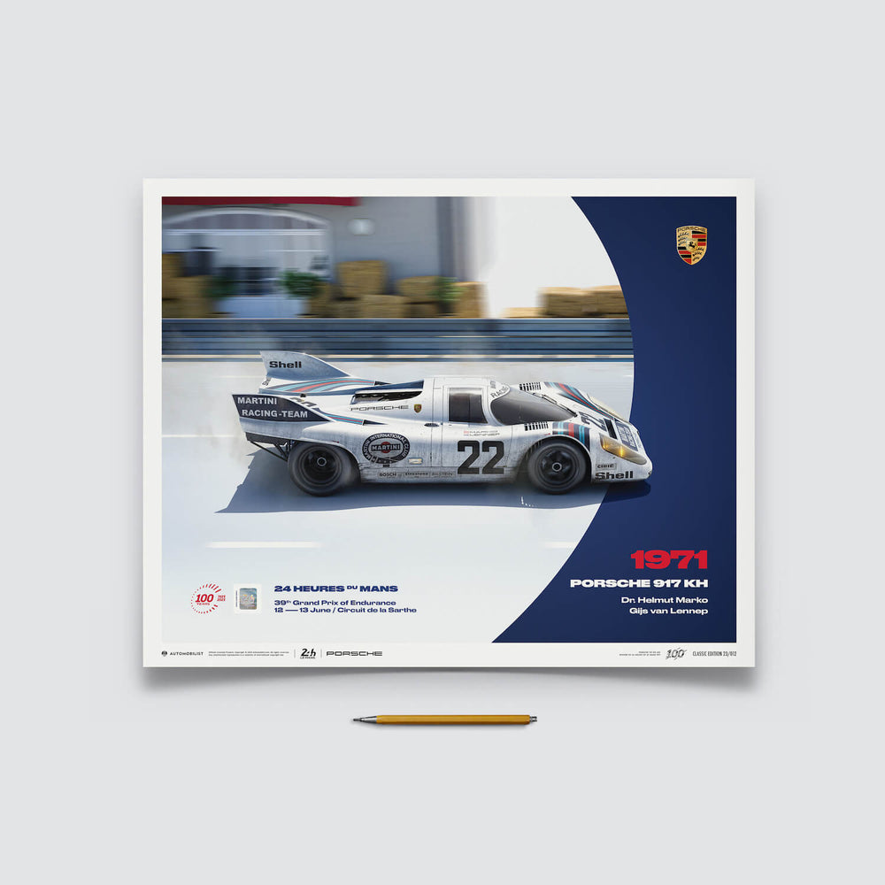 Porsche 917 KH | 1971 100th Anniversary | 24h Le Mans Poster | Automobilist