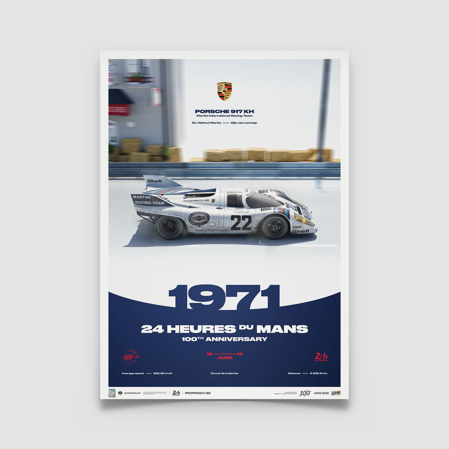 Porsche 917 KH | 1971 100th Anniversary | 24h Le Mans Poster | Automobilist