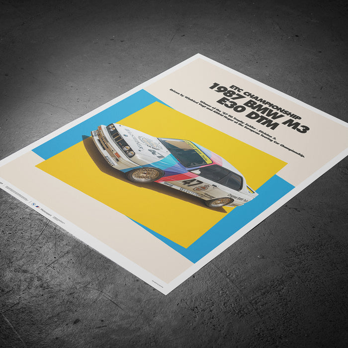 1987 BMW E30 M3 DTM | BMW Art Car Series | BMW M Poster | Automobilist