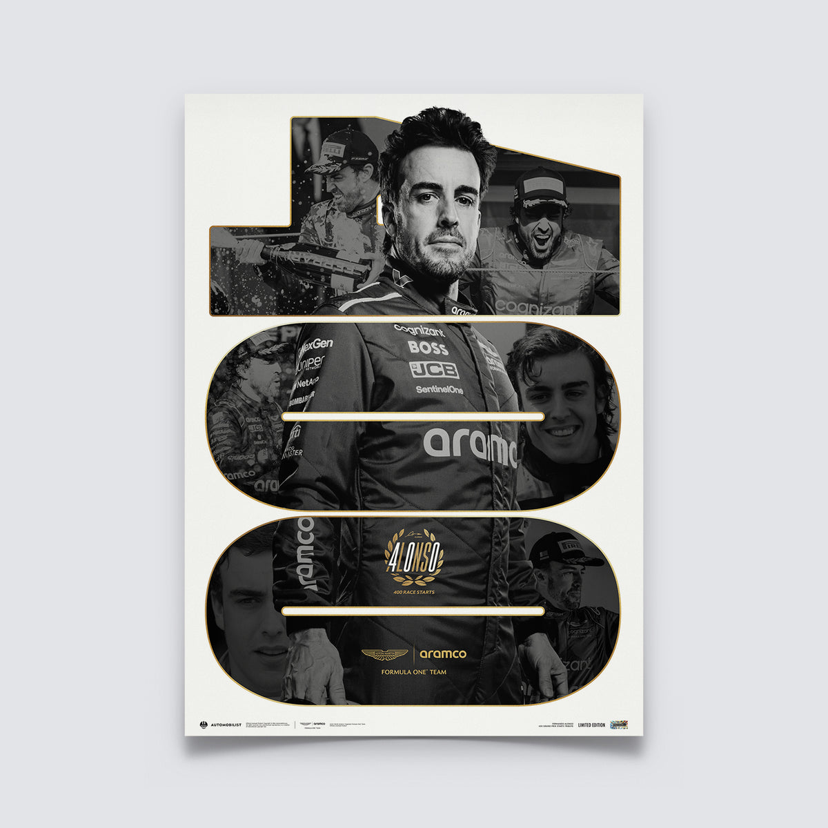 Fernando Alonso 400 Race Starts | Collector’s Edition Poster | Automobilist