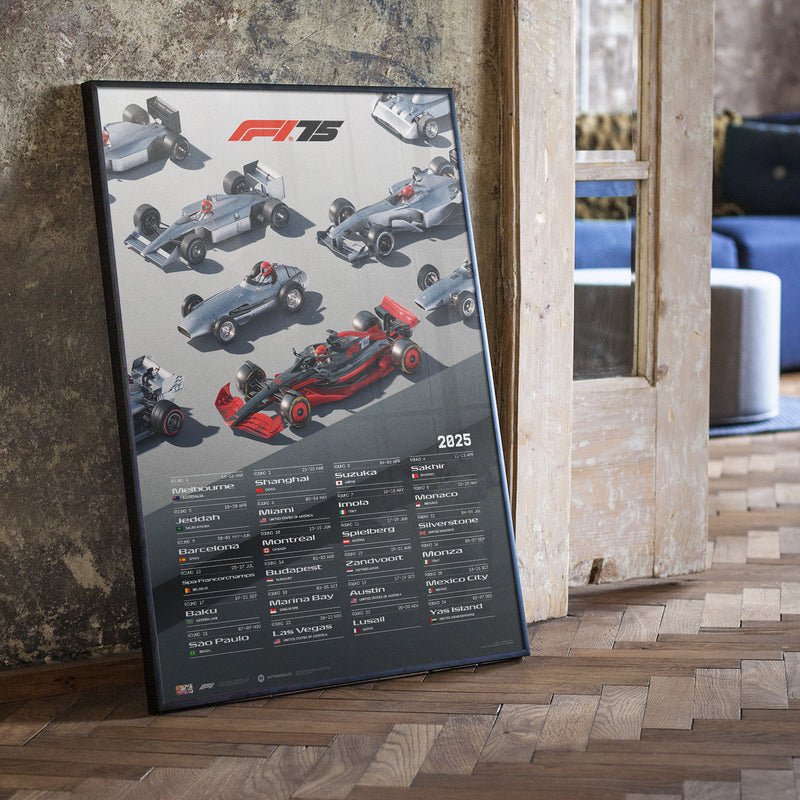 Formula 1® - 75th anniversary - Calendar Poster - 2025 | Automobilist