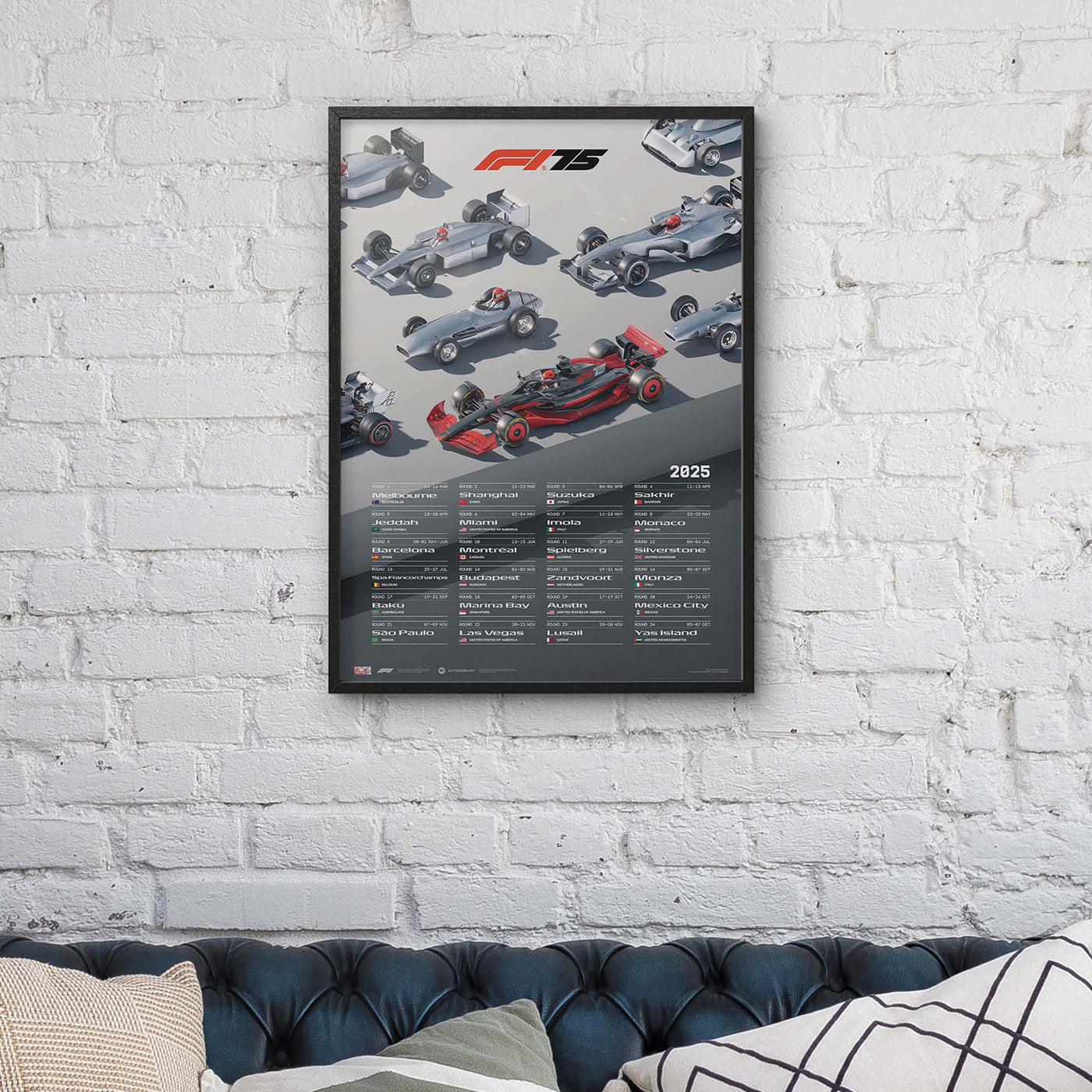 Formula 1® - 75th anniversary - Calendar Poster - 2025 | Automobilist