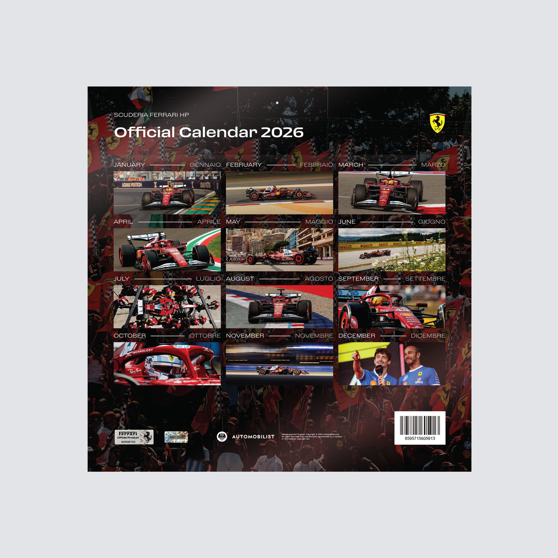 Ferrari | Official 2026 Scuderia Ferrari HP | Wall Calendar | Automobilist