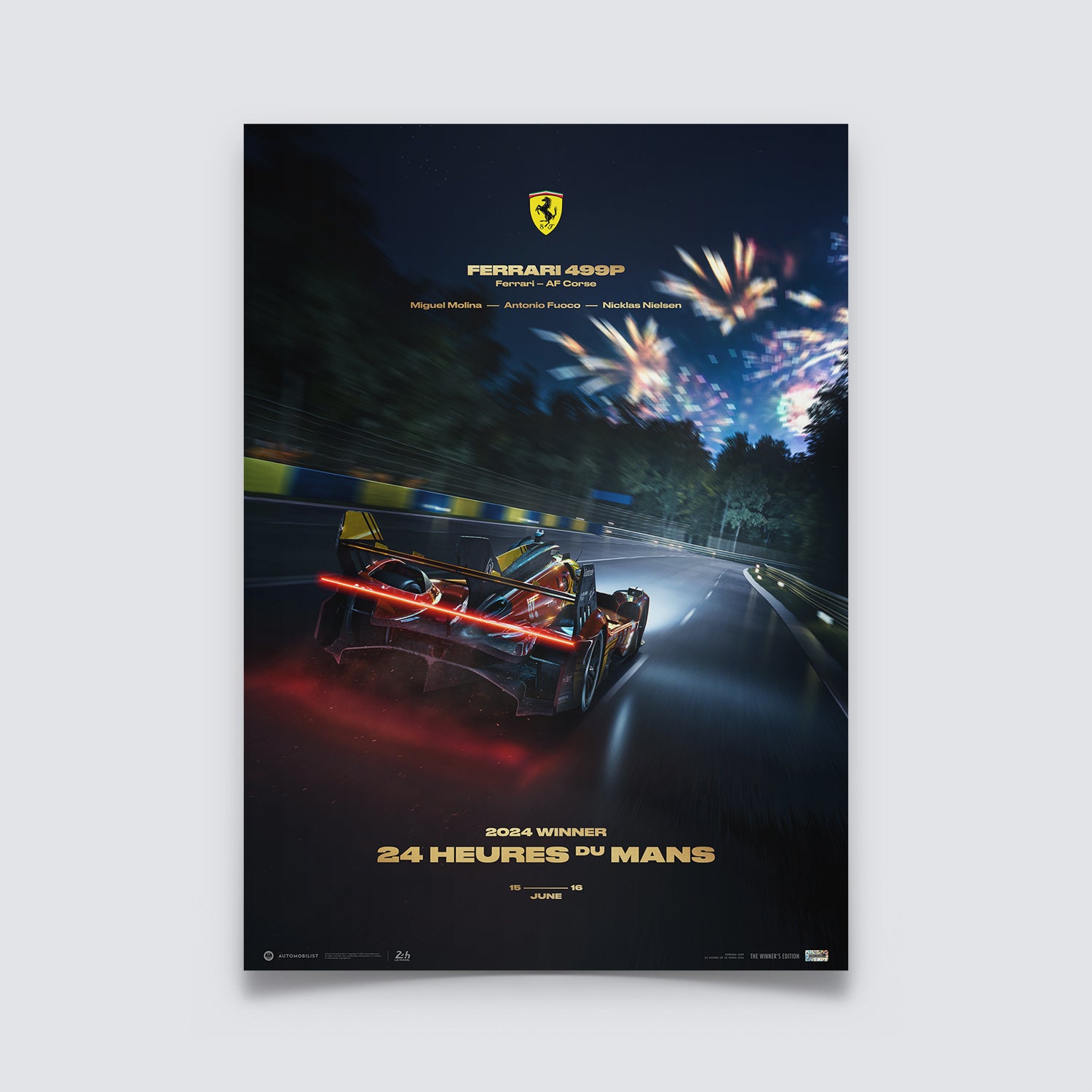 Ferrari 499P | Le Mans Victory 2024 | 24h Le Mans Poster | Automobilist
