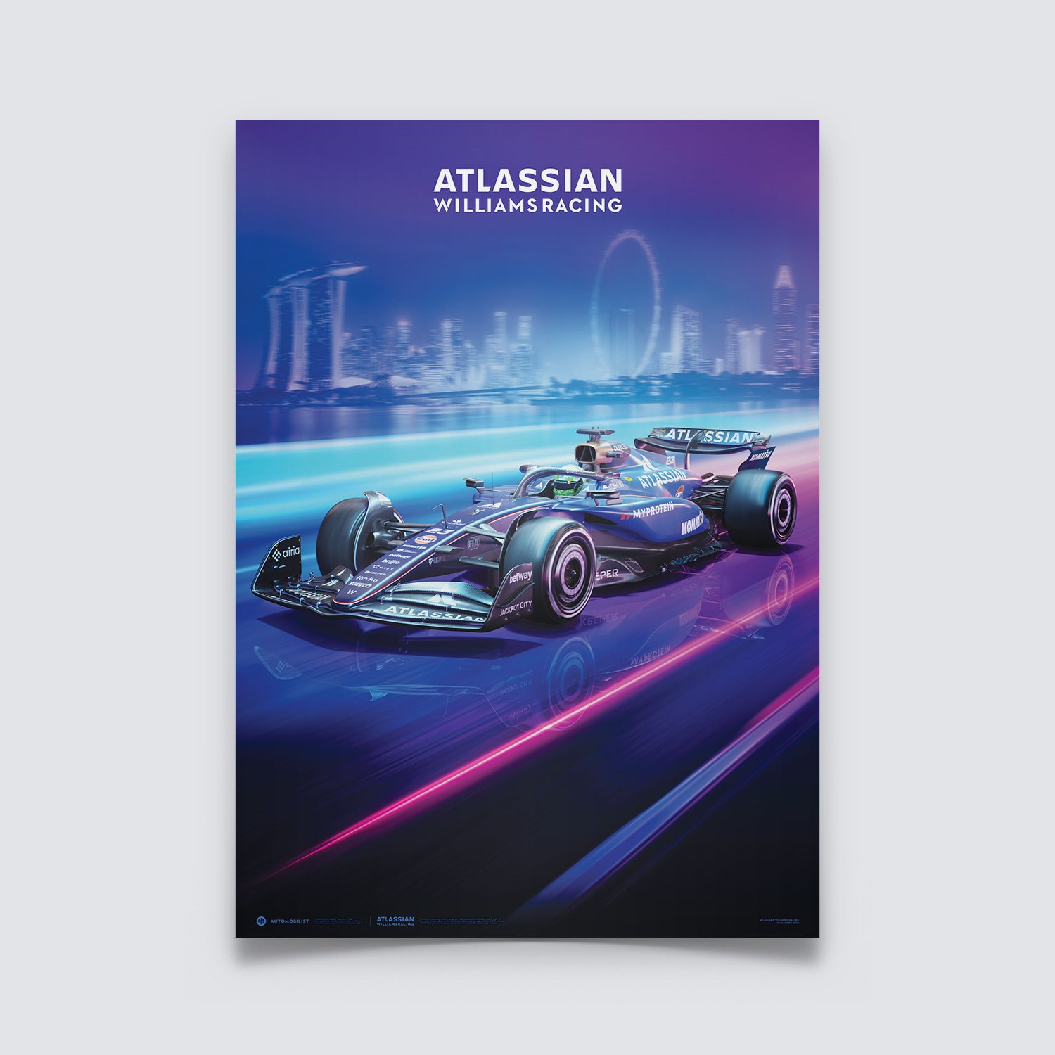 Atlassian Williams Racing | SIngapore 2025 | Official Poster | Automobilist