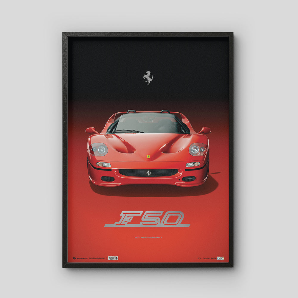 Ferrari F50 Rosso Corsa– 30th Anniversary Limited Edition | Official Poster | Automobilist