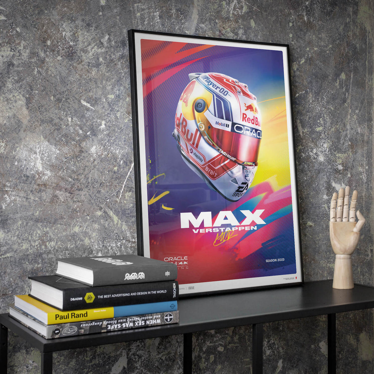 Max Verstappen | 2023 Helmet | Oracle Red Bull Racing Poster | Automobilist