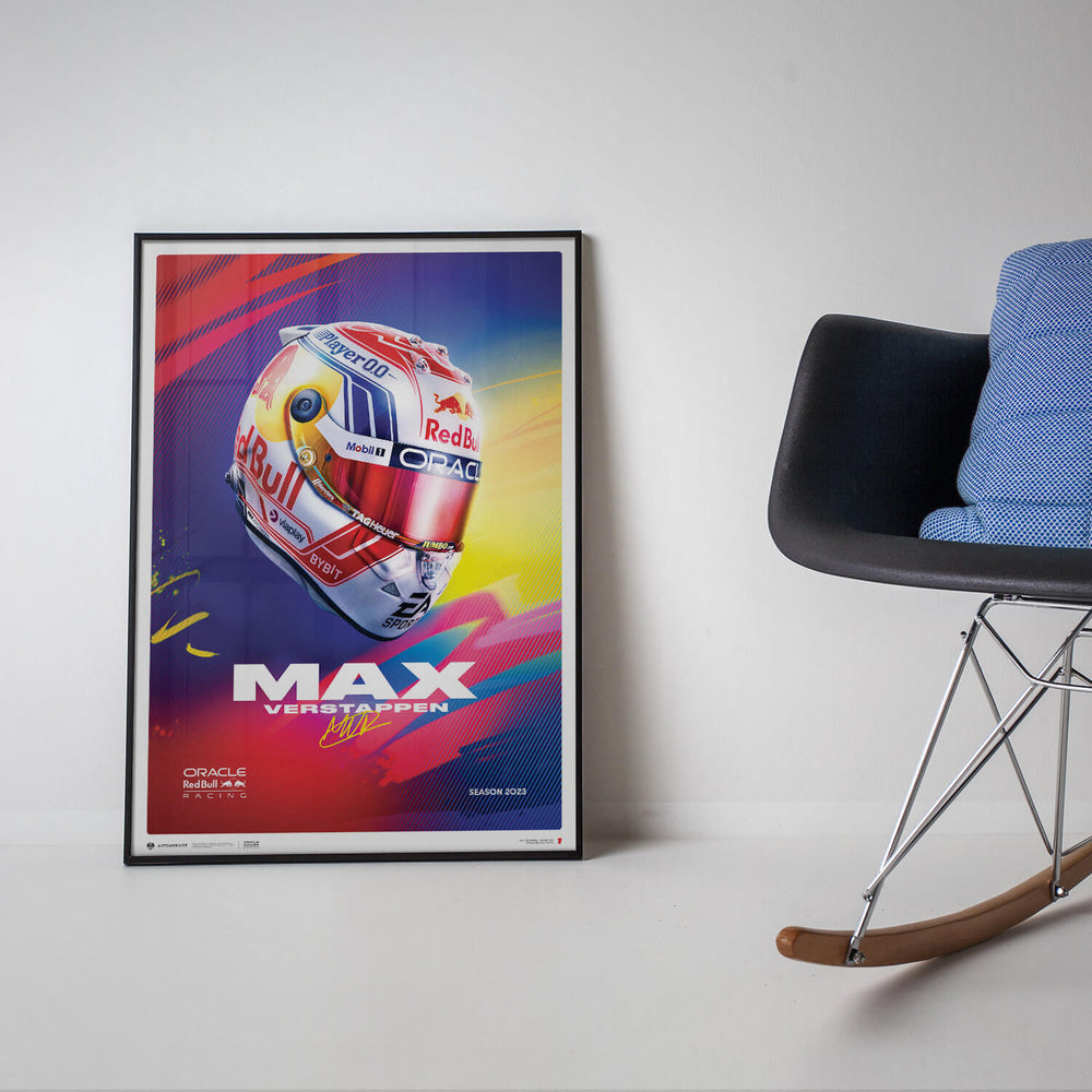 Max Verstappen | 2023 Helmet | Oracle Red Bull Racing Poster | Automobilist