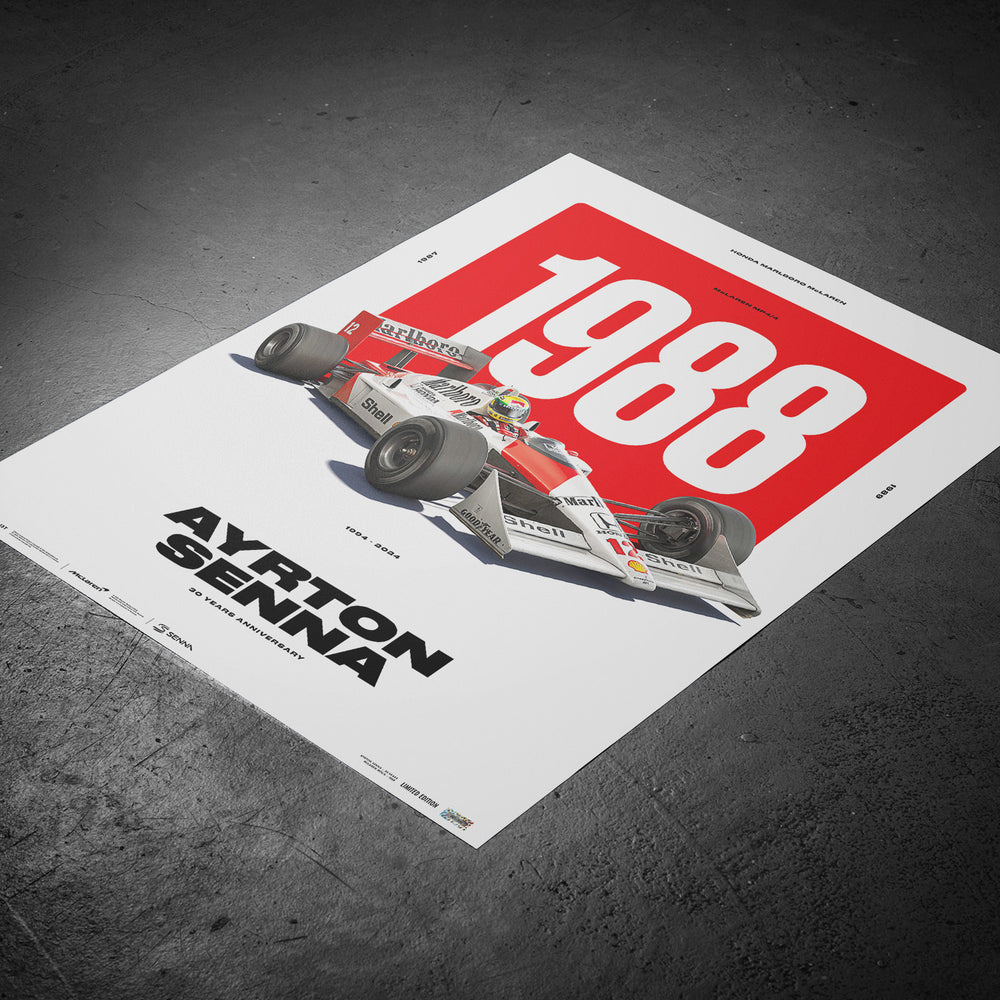 Ayrton Senna McLaren MP4/4 | 30 YEARS OF LEGACY | Limited Edition Poster | Automobilist