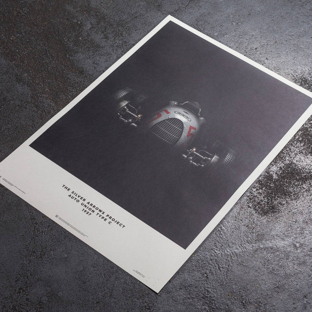 Auto Union Type C | 1937 Silver | Auto Union Poster | Automobilist