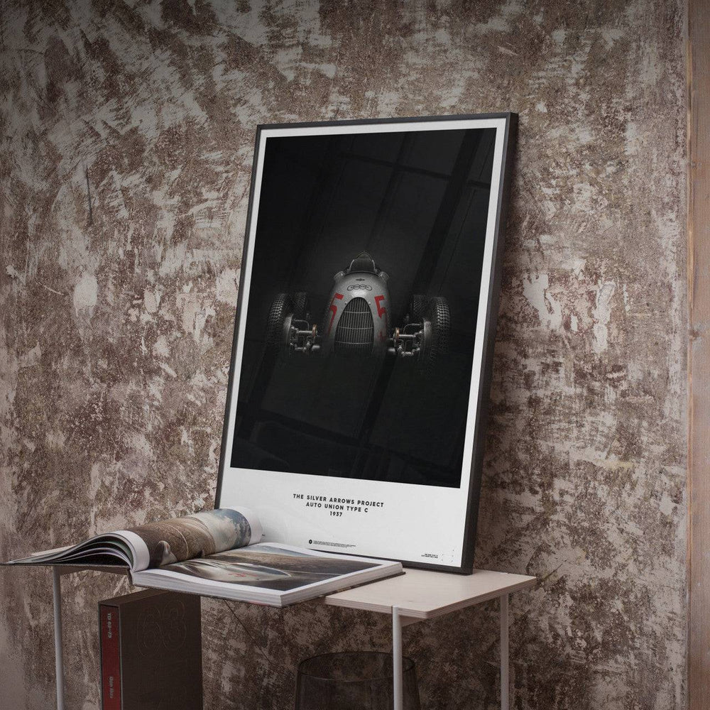 Auto Union Type C | 1937 Silver | Auto Union Poster | Automobilist