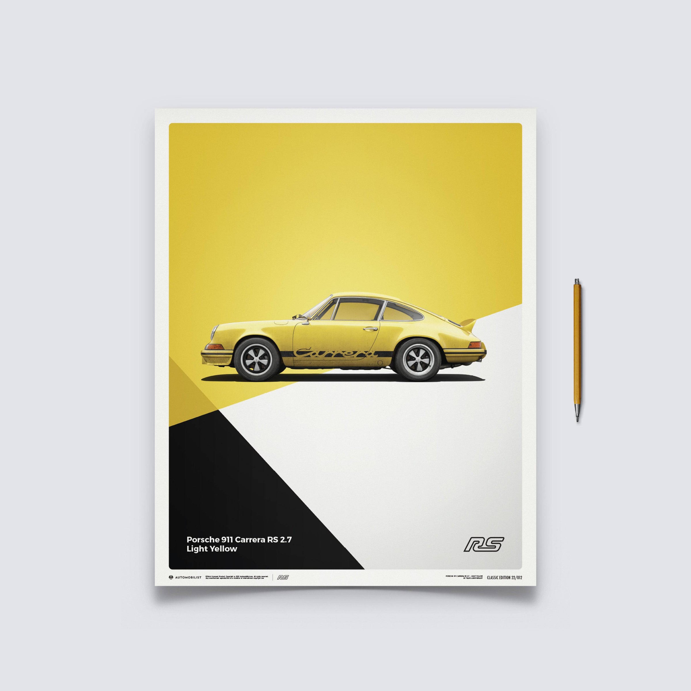Porsche 911 RS | 1973 Yellow | Porsche Poster | Automobilist