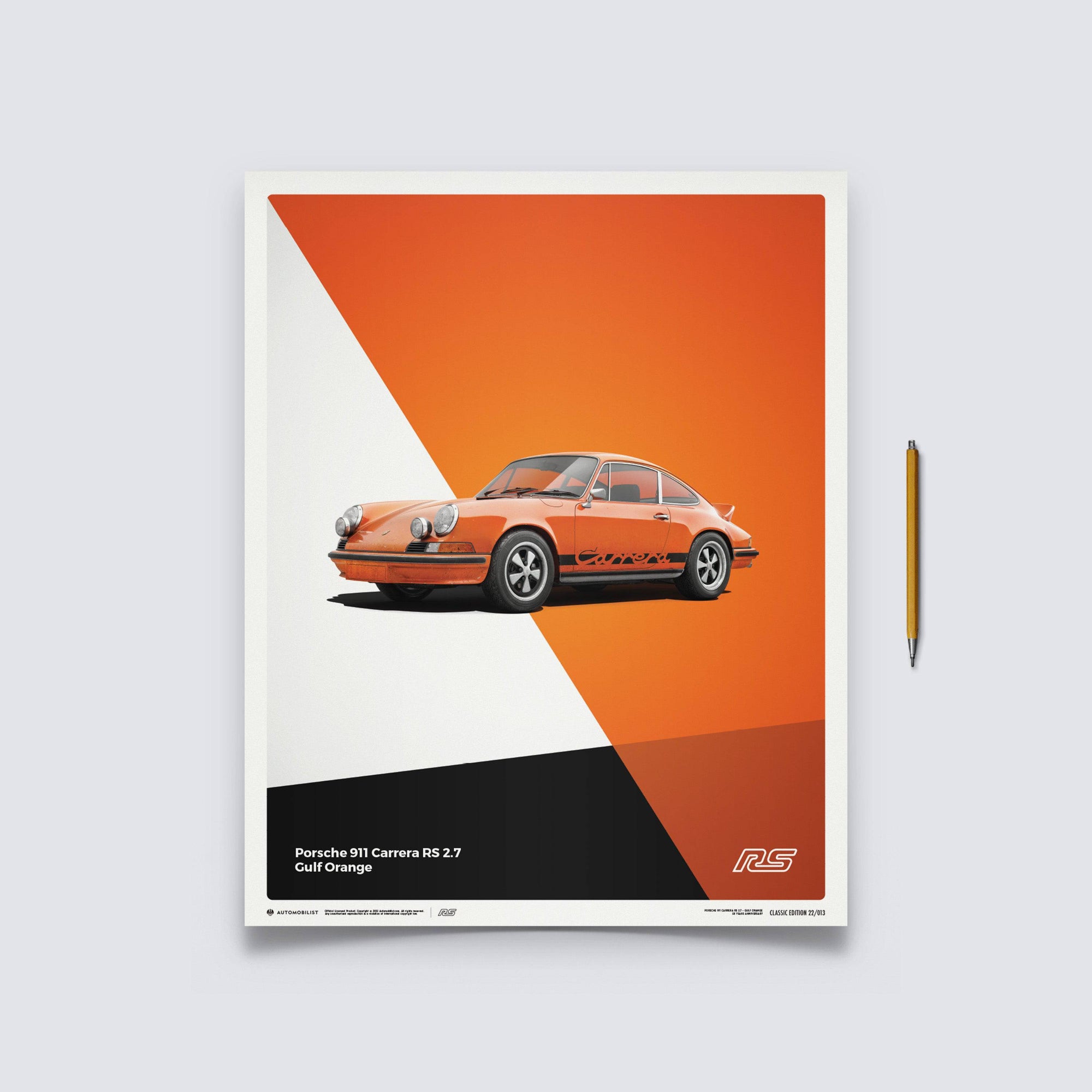Porsche 911 RS | 1973 Orange | Porsche Poster | Automobilist