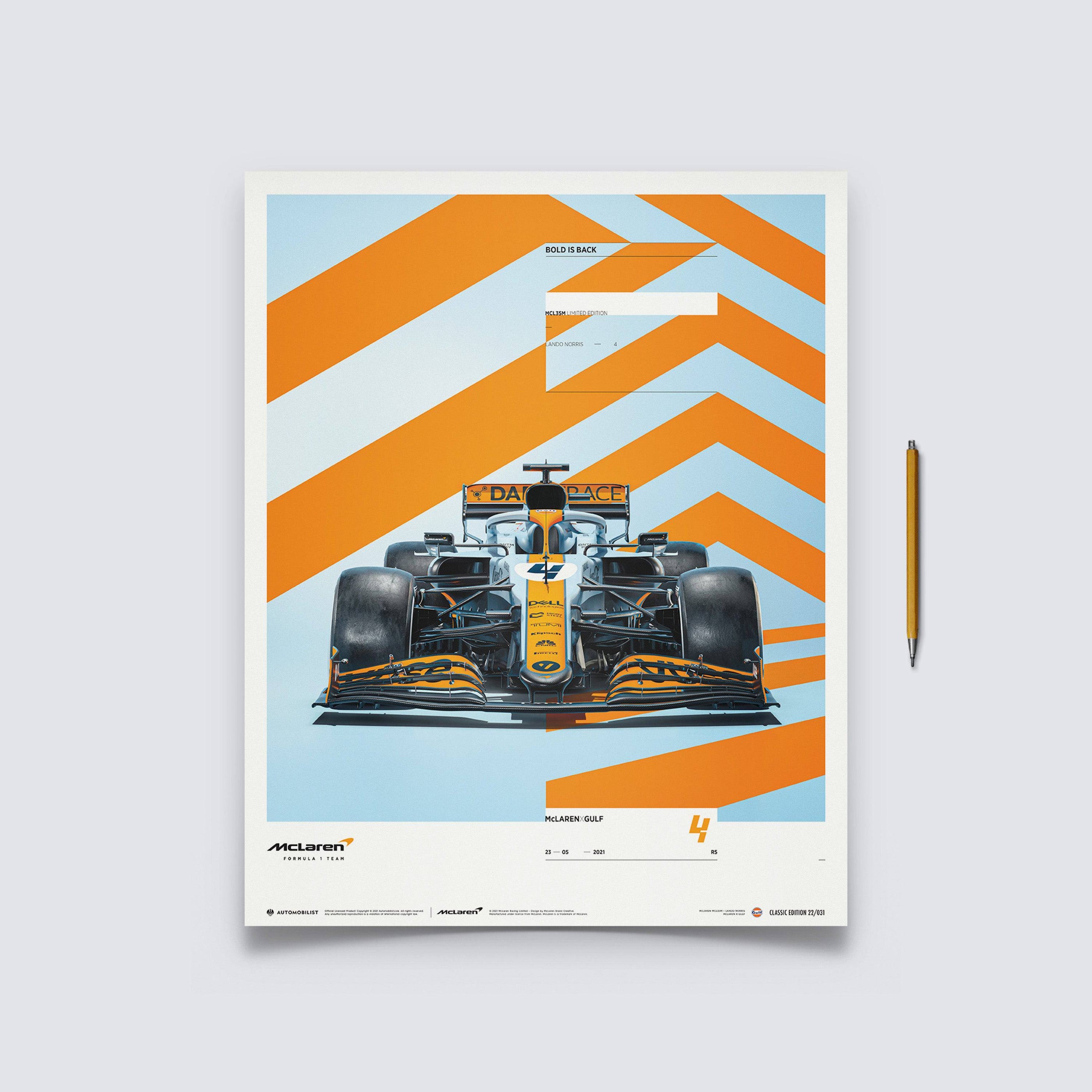 McLaren x Gulf | 2021 Lando Norris | McLaren Poster | Automobilist
