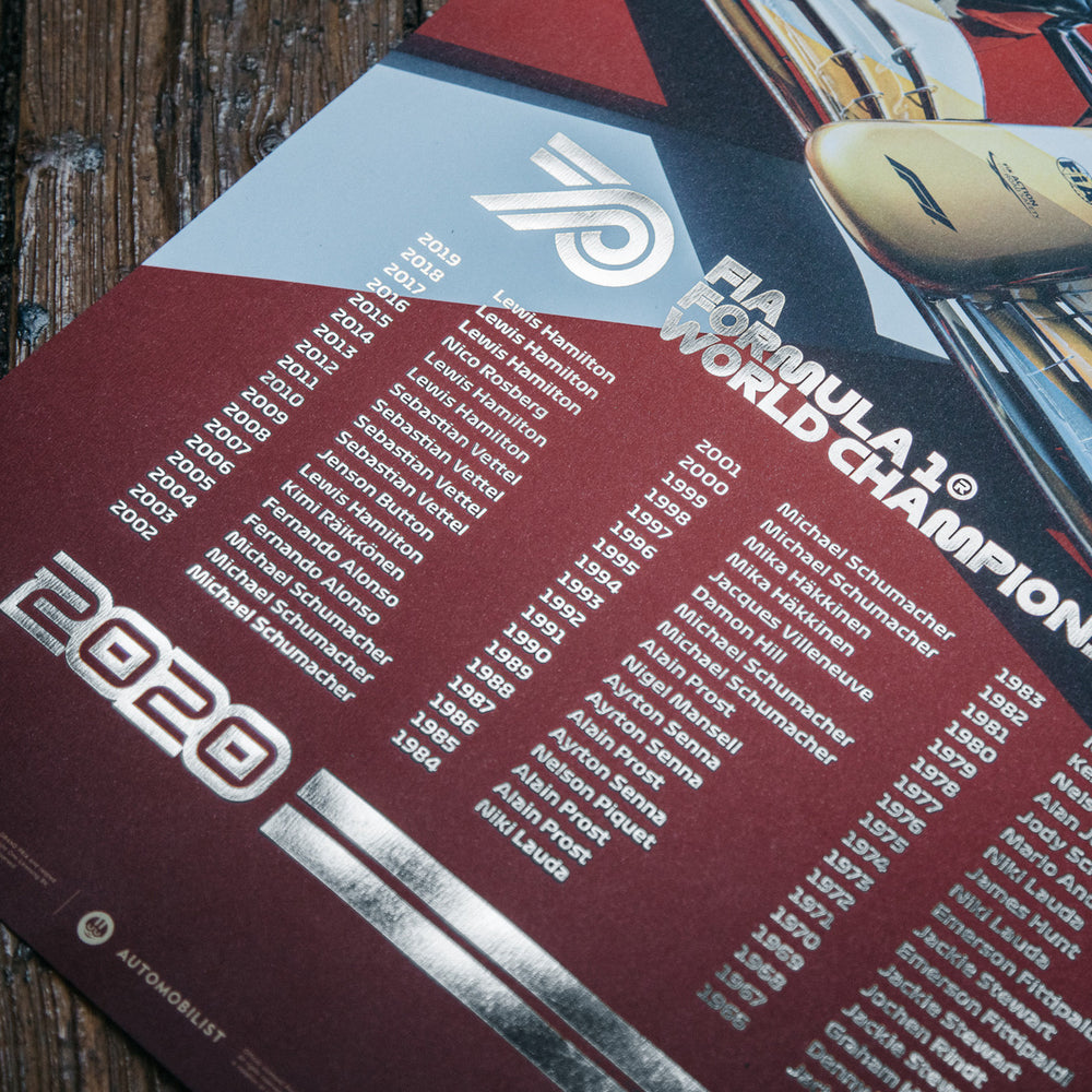 FIA Formula 1® WORLD CHAMPIONS 1950-2019 70TH ANNIVERSARY Collector's ...