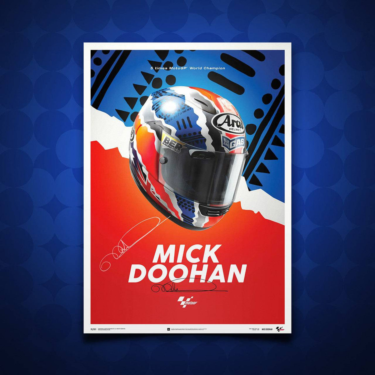 Signed by Mick Doohan | 1999 Helmet | Doohan Poster | Automobilist