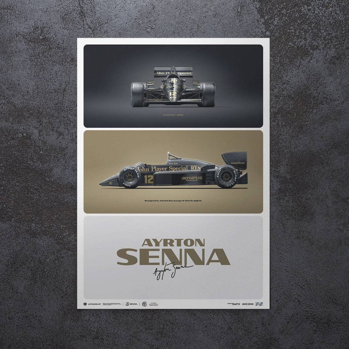 Ayrton Senna | 1985 The First Win Estoril | Lotus 97T Poster | Automobilist