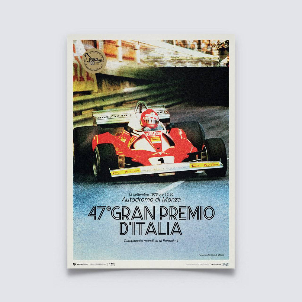 Monza Circuit | 1976 100 Years Anniversary | Monza Poster | Automobilist