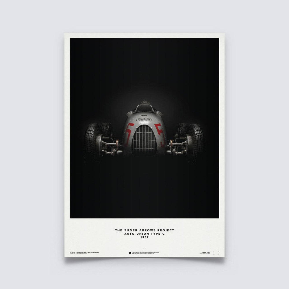 Auto Union Type C | 1937 Silver | Auto Union Poster | Automobilist