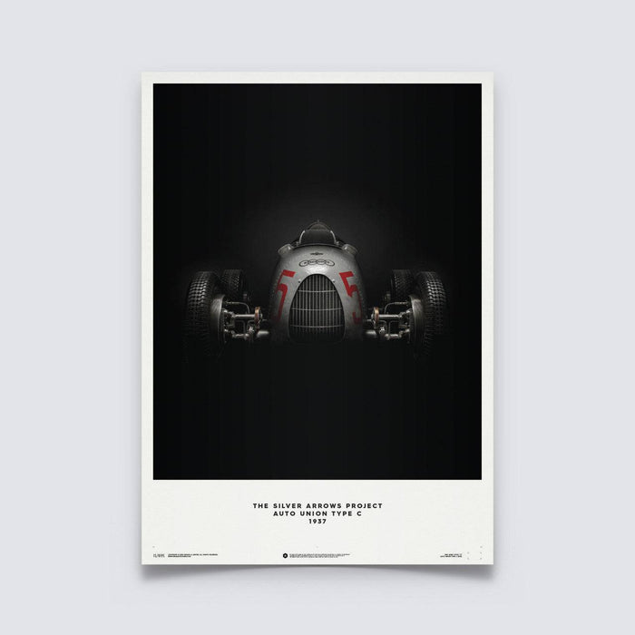 Auto Union Type C | 1937 Silver | Auto Union Poster | Automobilist