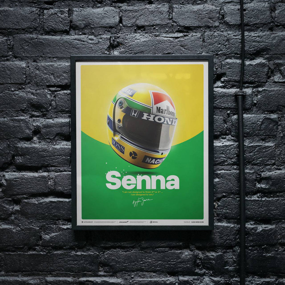 Ayrton Senna | 1988 Helmet 35th Anniversary | McLaren MP4/4 Poster ...