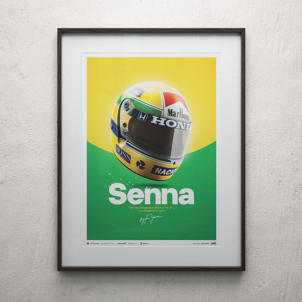 Ayrton Senna | 1988 Helmet 35th Anniversary | McLaren MP4/4 Poster ...