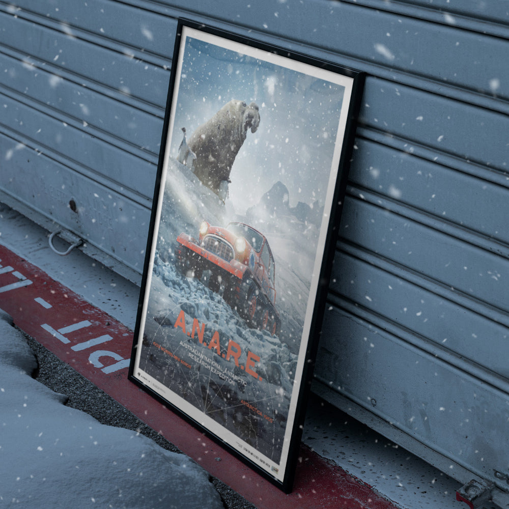 Antarctic Expedition | 1965 Morris Mini-Trac | Classic Car Poster ...